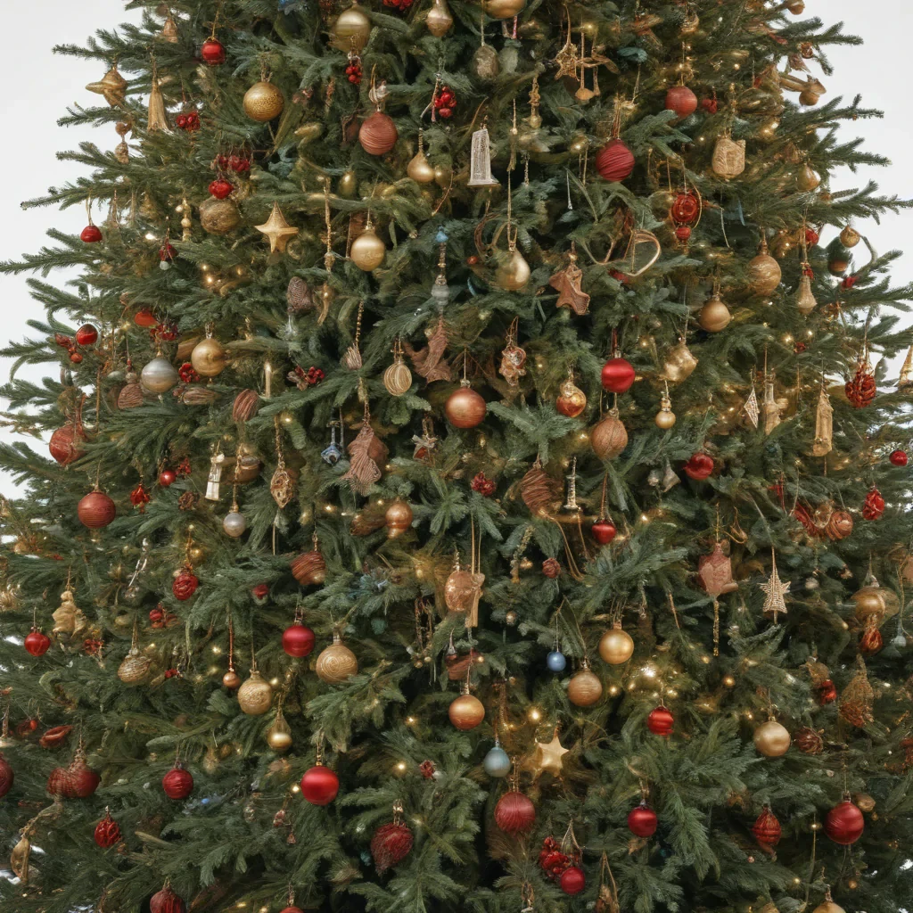 A Beautifully Decorated Christmas Tree Adorned with Ornaments and Lights.