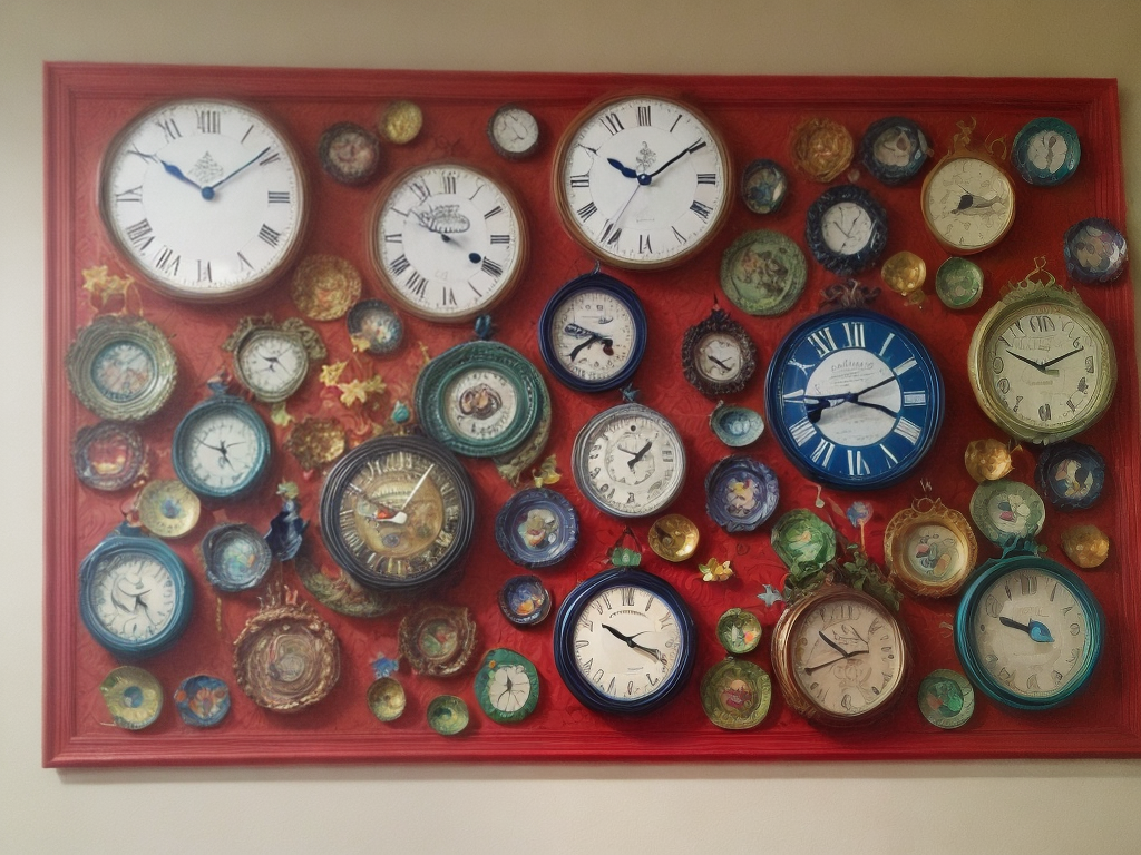 Wall full of disney clocks