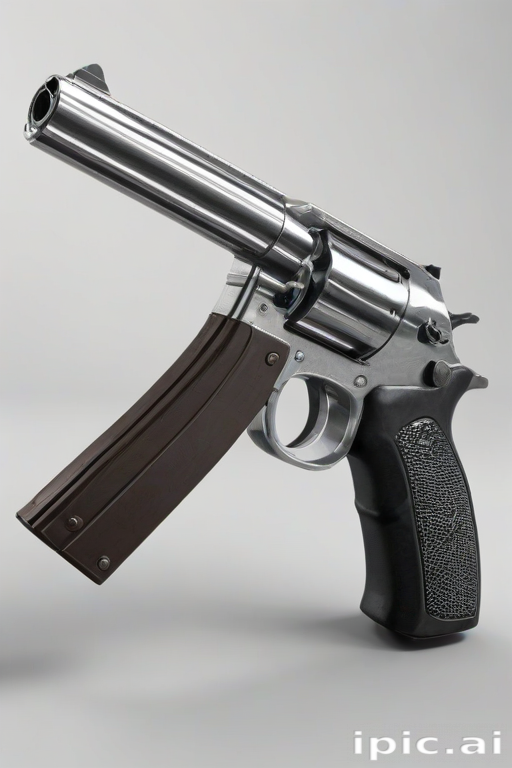 Realistic 3D Rendering of a Modern Handgun with Detailed Features