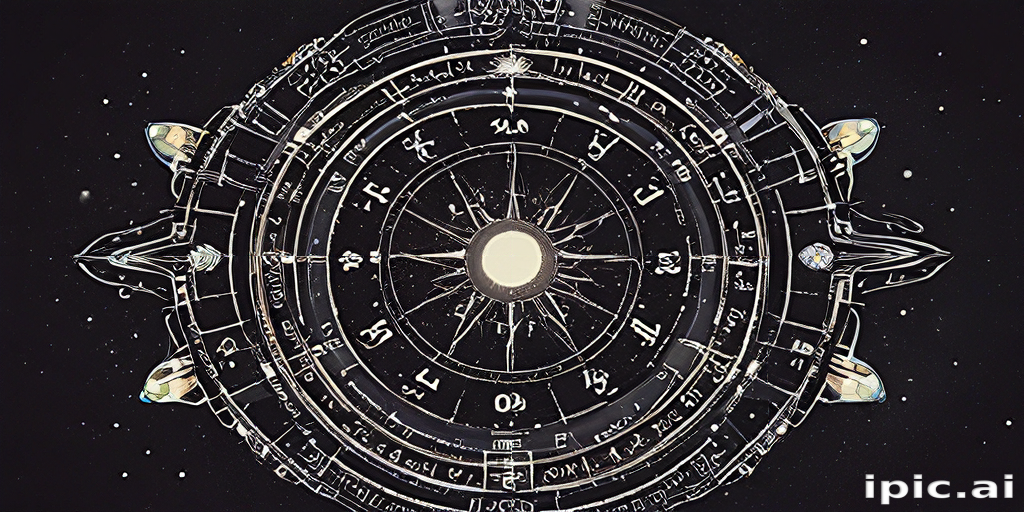 Intricate Celestial Design Featuring Astrological Symbols and Cosmic ...