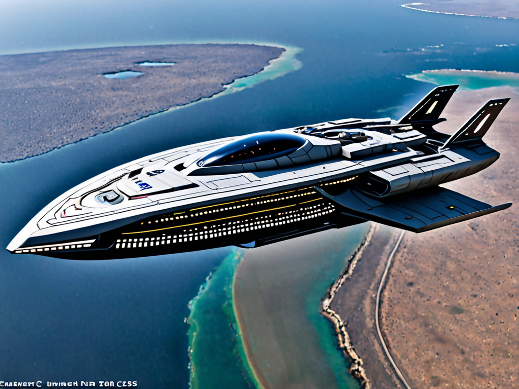 Futuristic advanced Starship named "U.S.S. Nina Lorraine"