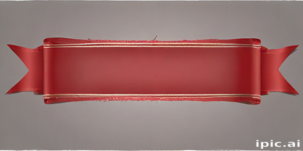 Elegant Red Ribbon Banner with Gold Accents for Special Announcements ...