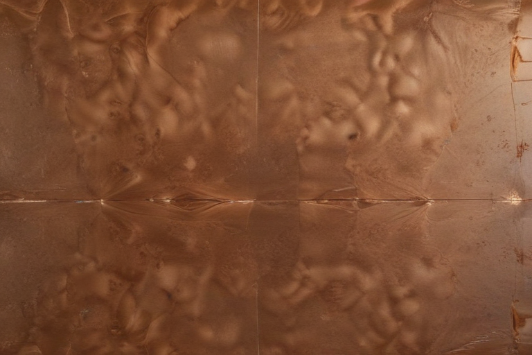 Textured Copper Surface with Unique Patterns and Warm Bronze Hues