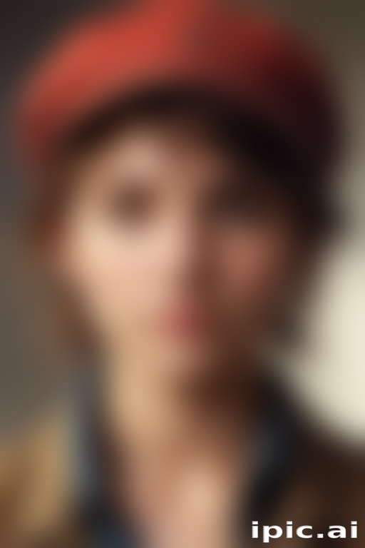 Portrait of a Young Person Wearing a Red Cap and Thoughtful Expression.