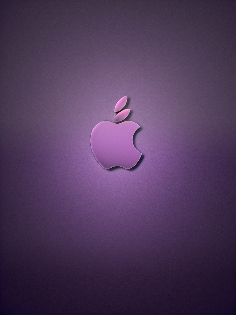 Elegant Purple Apple Logo on a Smooth Gradient Background Design