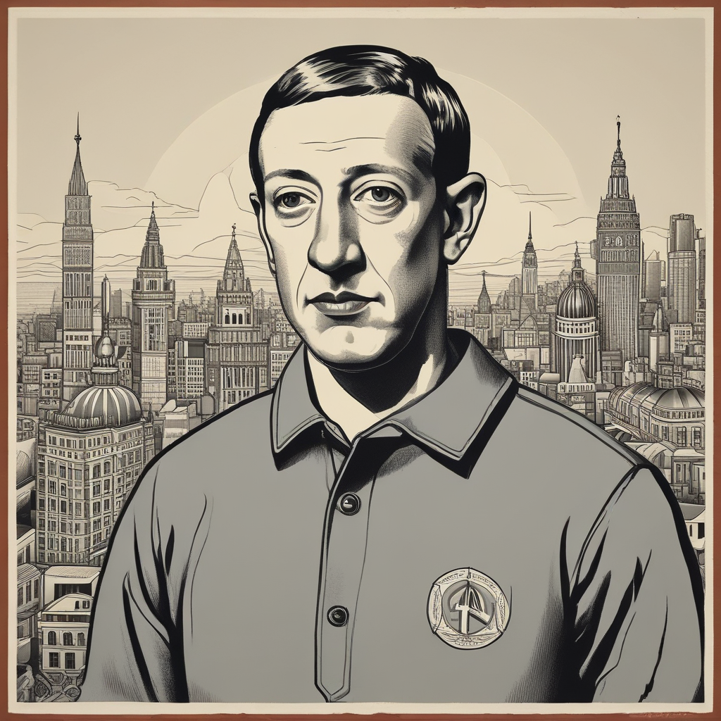 Mark Zuckerberg Ginsburg CCCP soviet style propaganda poster