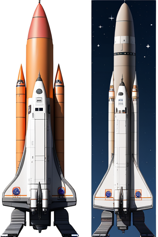 Comparison of Two Distinct Space Shuttle Designs Against a Starry ...