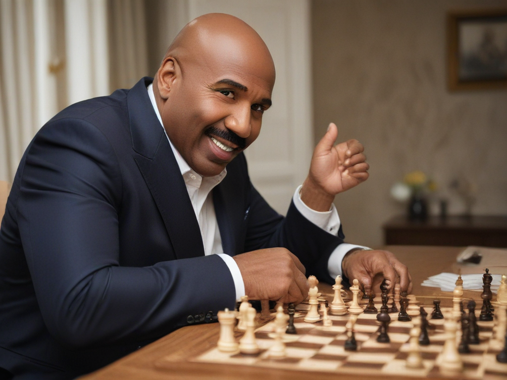 steve harvey playing chess