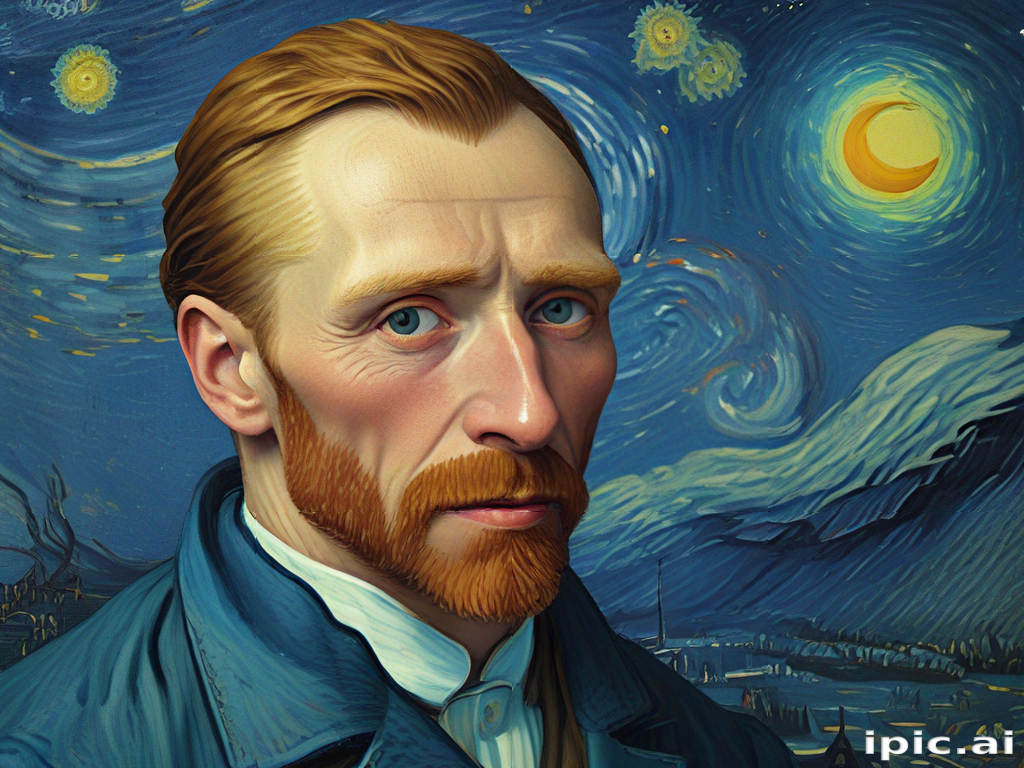 Vincent van Gogh: A Self-Portrait Against a Starry Night Sky