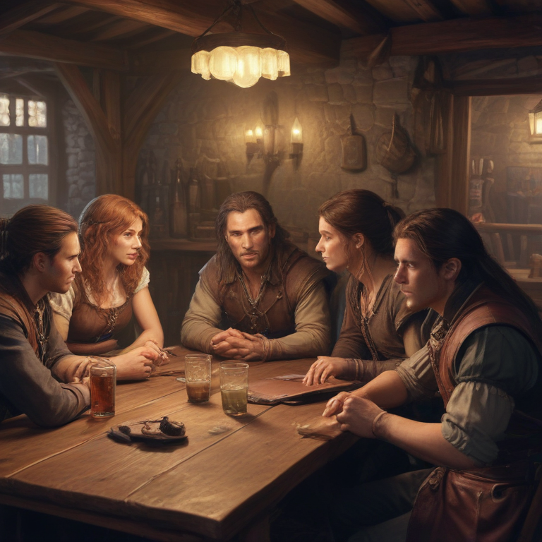 Dnd group in a tavern