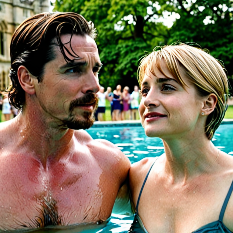 bruce wayne christian bale and allison mack together mouths, closely ...
