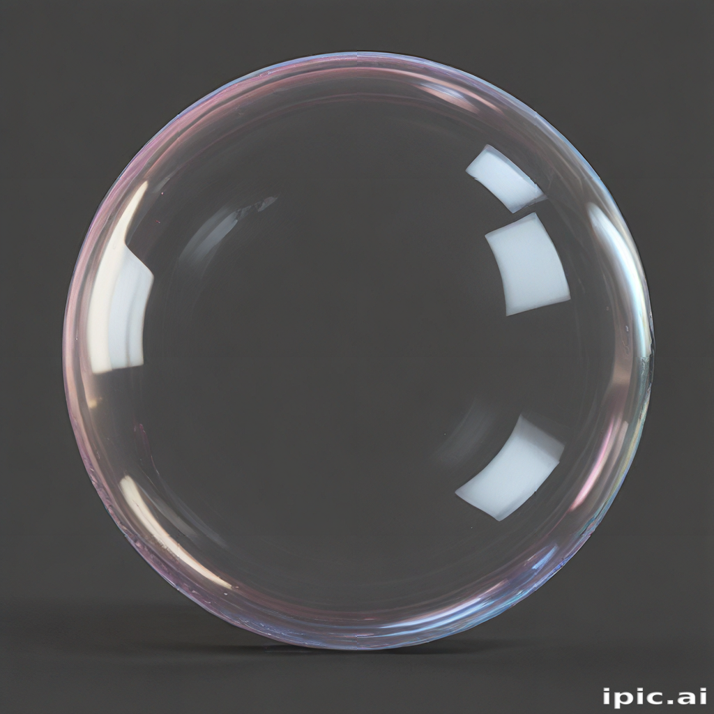 A Clear Glass Sphere Reflecting Light Against a Dark Background.