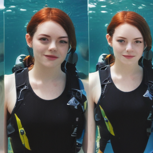 Emma Stone scuba diving
