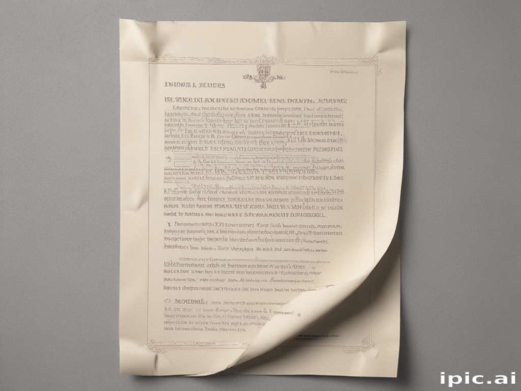 Aged Document Featuring Elaborate Text and Decorative Border Elements