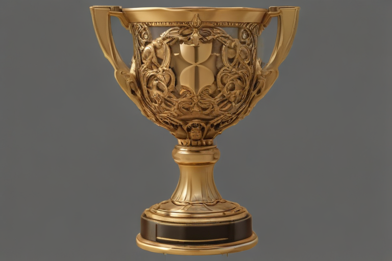 Beautifully Crafted Golden Trophy Symbolizing Achievement and ...