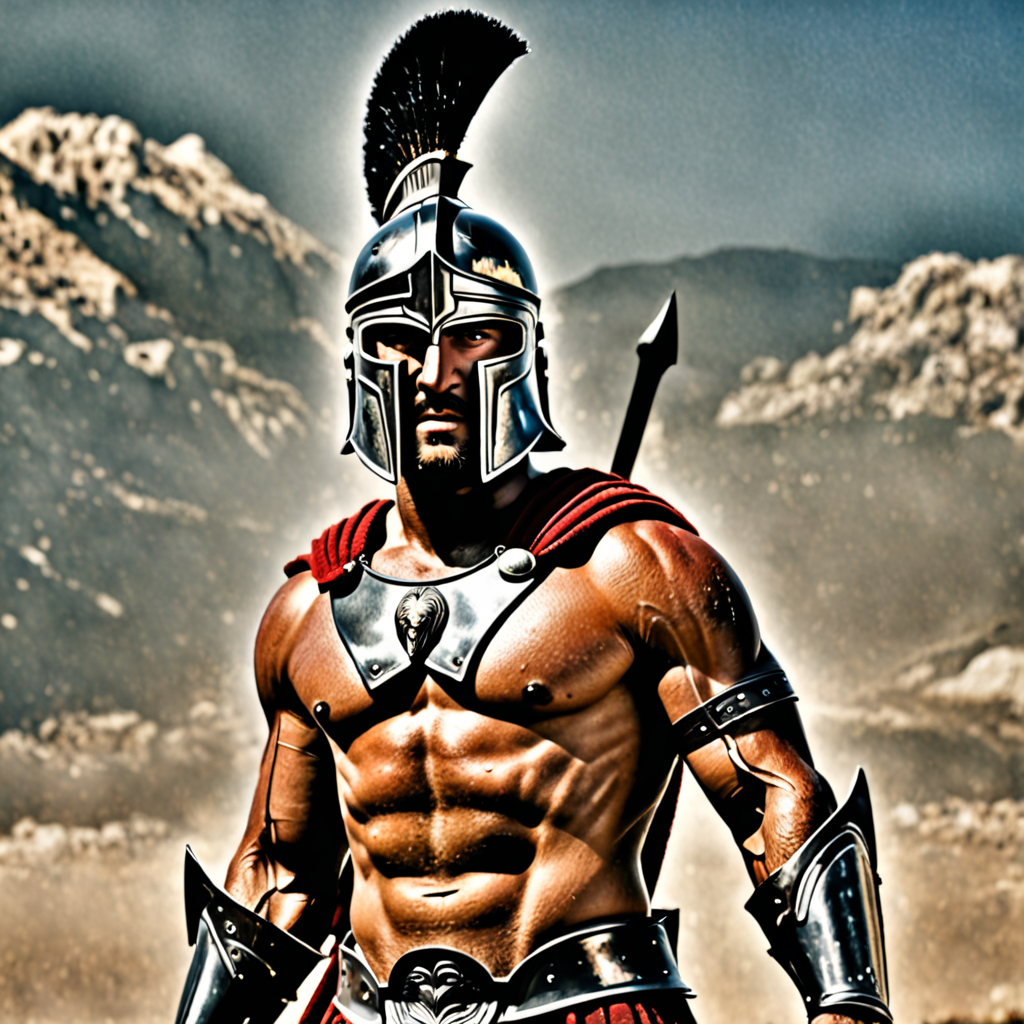 realistic picture of a spartan warrior
