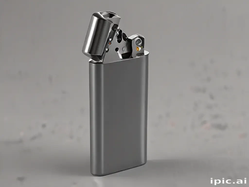 A Sleek and Modern Lighter Design with a Polished Metallic Finish