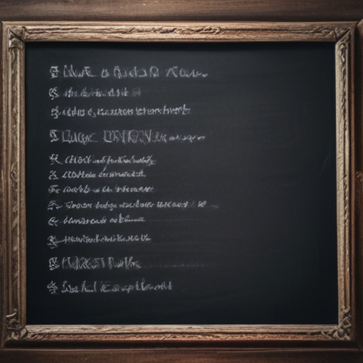 Chalkboard Displaying a List of Tasks and Creative Ideas for Organization
