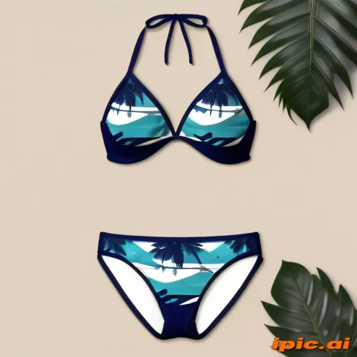 Stylish Two-Piece Bikini Featuring Tropical Palm Tree Print and Design