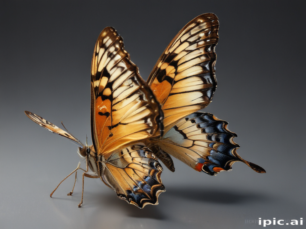 Stunning Close-Up of a Colorful Butterfly with Intricate Wing Patterns