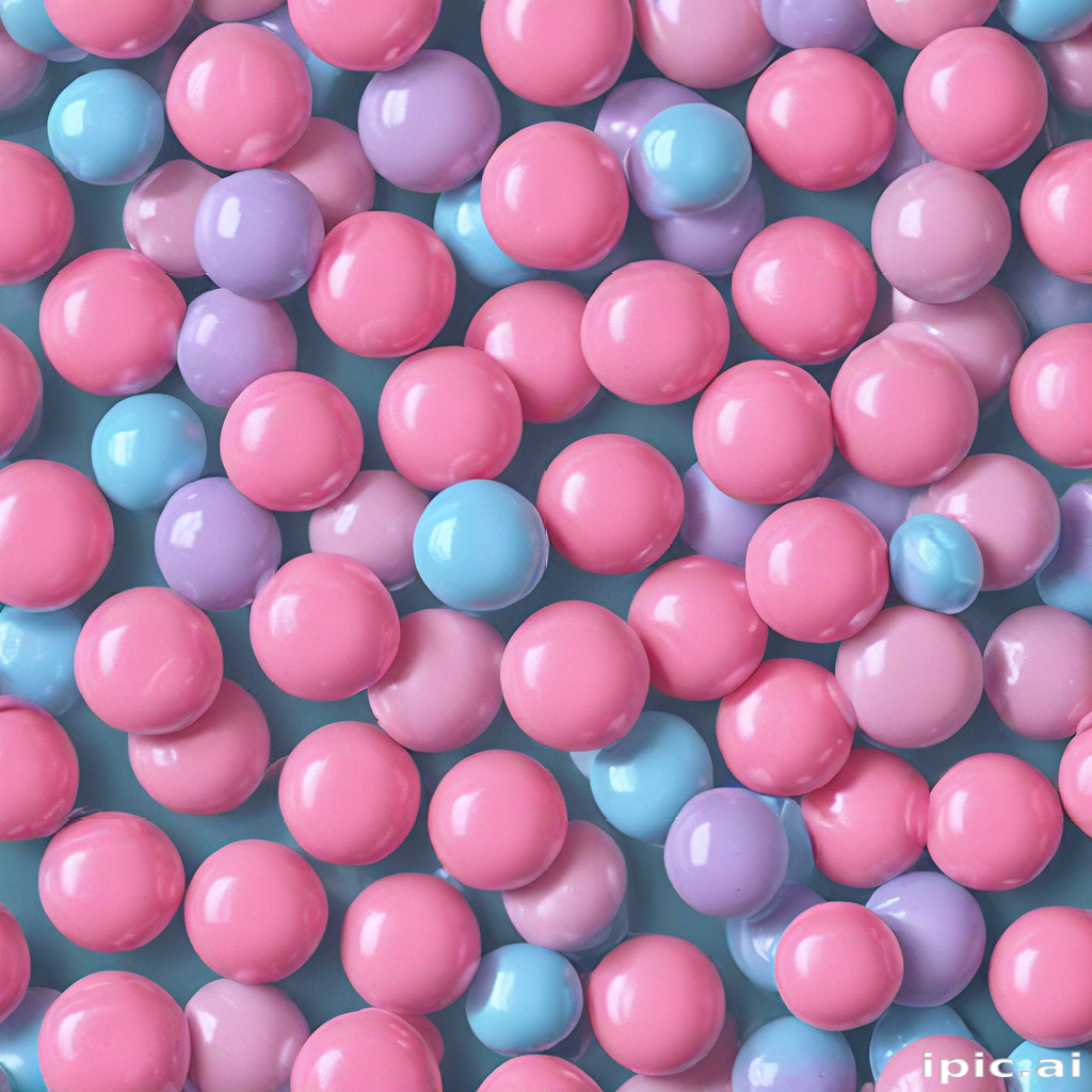 A Colorful Array of Glossy Pink, Blue, and Purple Candy Coated Treats.