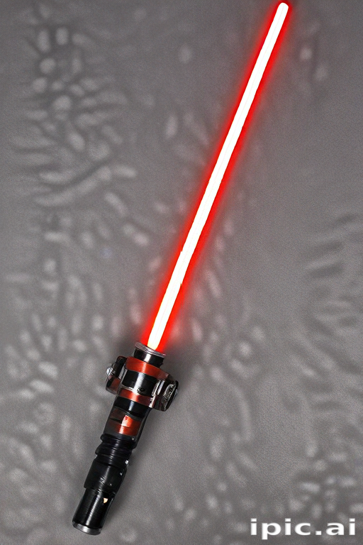 Iconic Red Lightsaber with Glowing Blade Resting on Textured Background