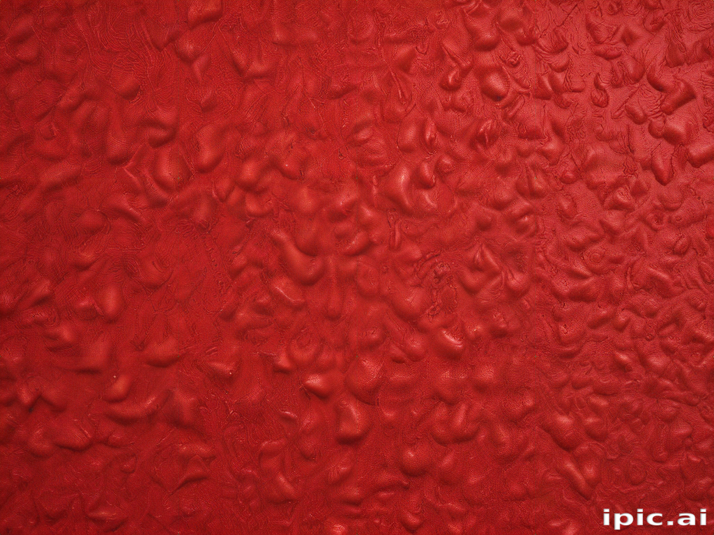 Textured Red Surface Featuring a Unique, Glossy, and Vibrant Finish.
