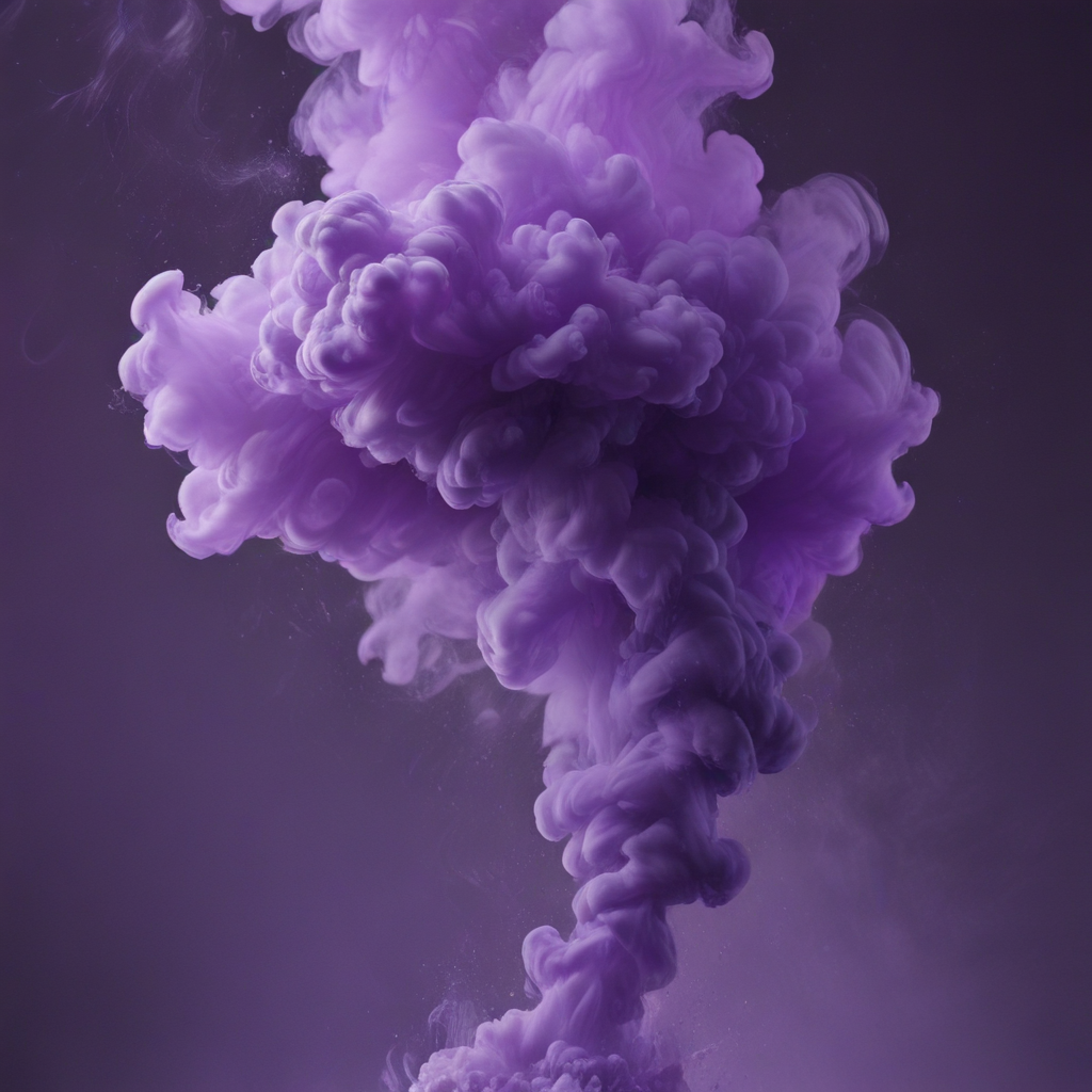 Majestic Purple Smoke Swirling Elegantly Against a Dark Background
