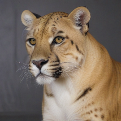 Yellow panther, with black and white back