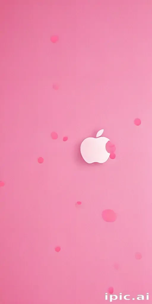 Stylish Pink Background Featuring a Minimalist Apple Logo Surrounded by ...