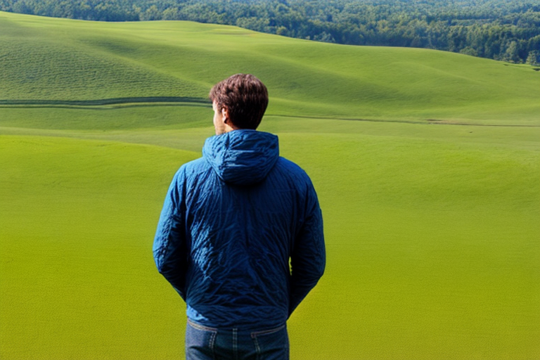 Beautiful man standing behind green background