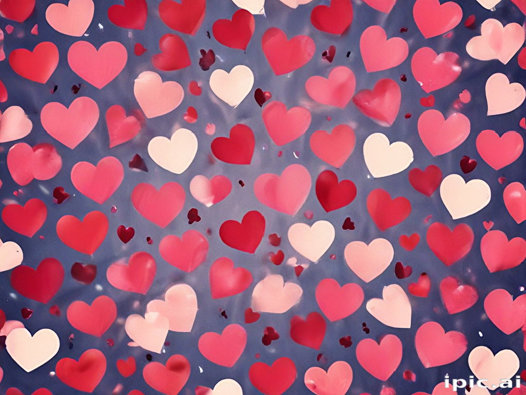 Colorful Array of Hearts in Various Shades on a Soft Background