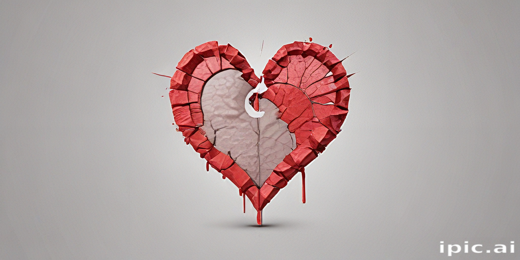 Broken Heart Symbolizing Love's Fragility and the Pain of Heartbreak