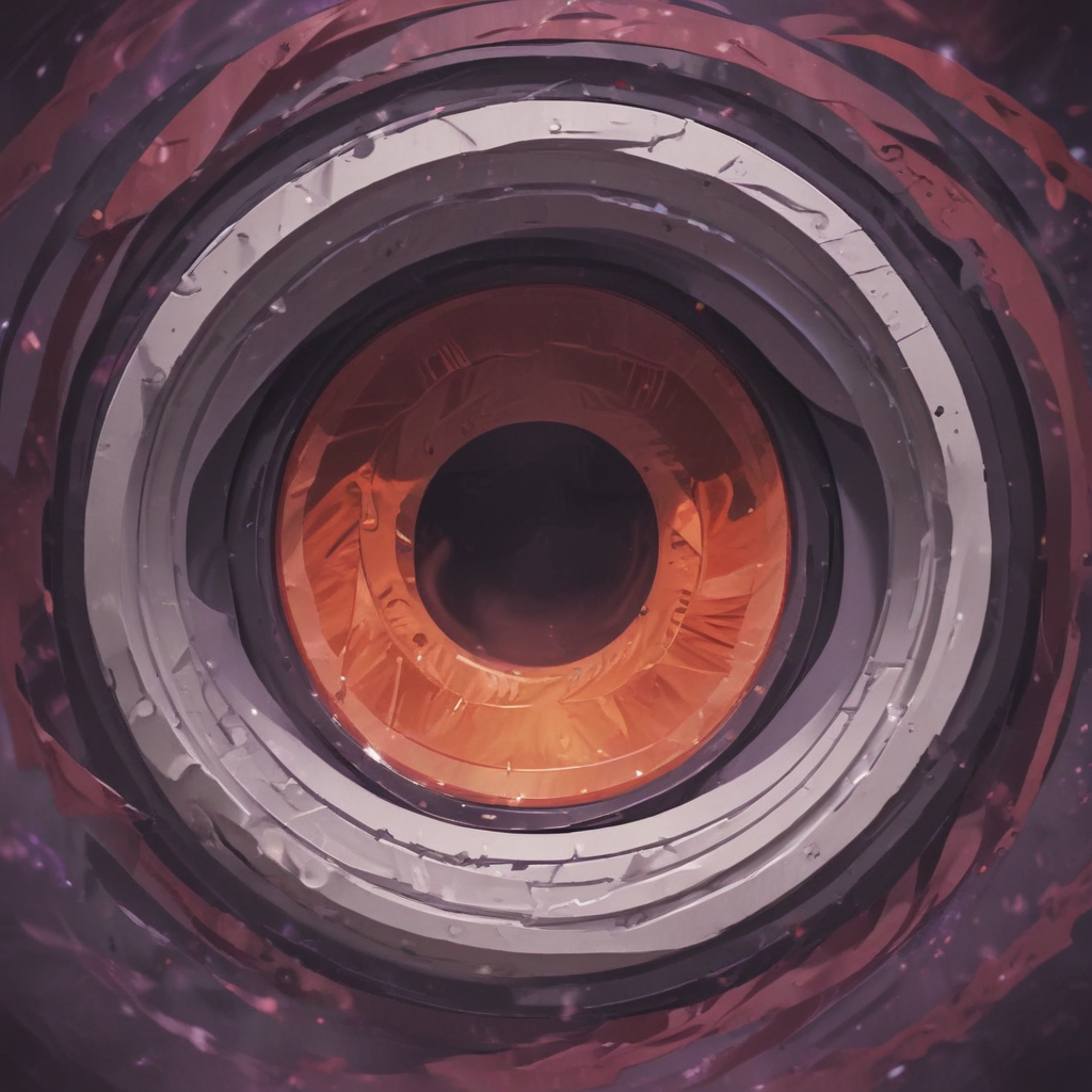 Abstract Representation of a Circular Eye Surrounded by Colorful Swirls