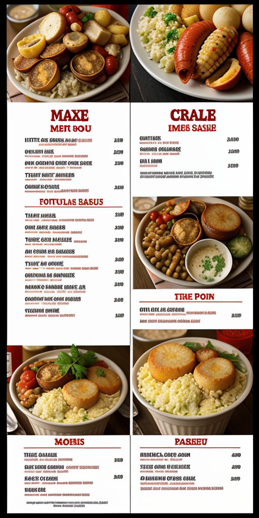 Delicious Menu Featuring Appetizers, Entrees, and Sides for Every Taste