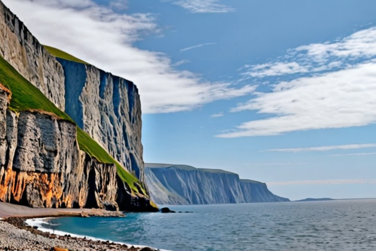 a gray cliff closer drawn in a digital artstyle