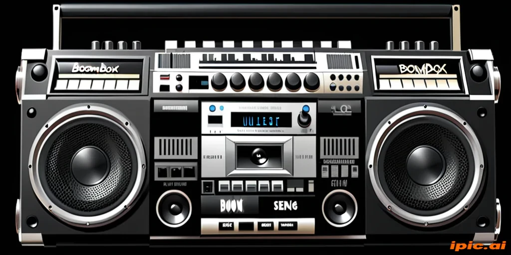 Classic Retro Boombox Design with Bold Speakers and Vintage Controls