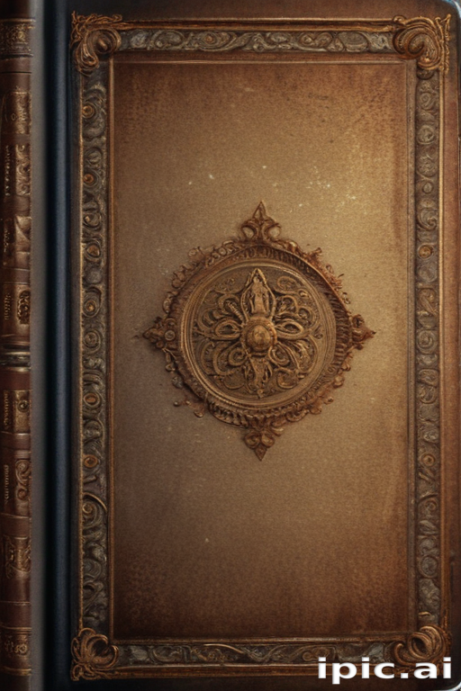 Intricate Leather-Bound Book Cover with Ornate Design and Detailing