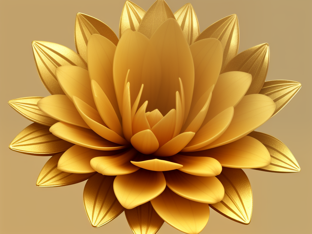 A Beautifully Crafted Golden Flower Blooming Against a Soft Background.