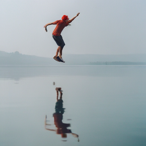 two people floating mid air