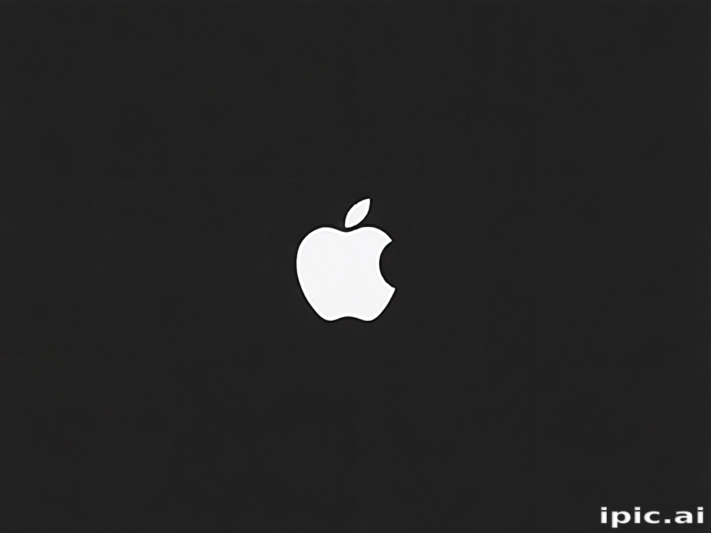 Minimalist Apple Logo Against a Solid Black Background in Modern Design