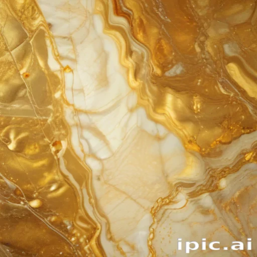 Beautiful Swirls of Gold and Cream in Polished Marble Texture
