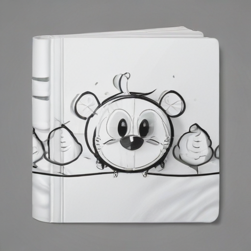 cartoon book , no color, no shades, thick lines