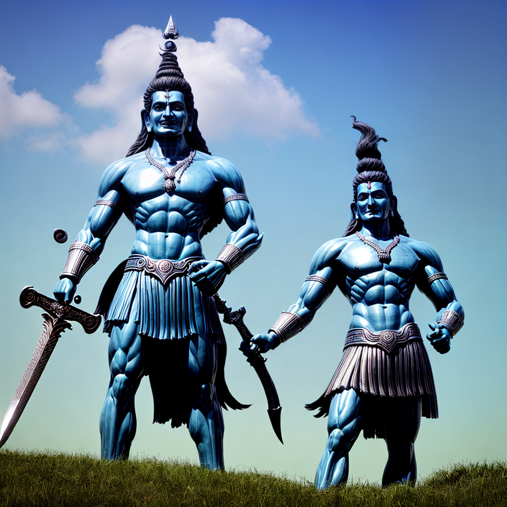 Generate image of lord siva with sword in his hand