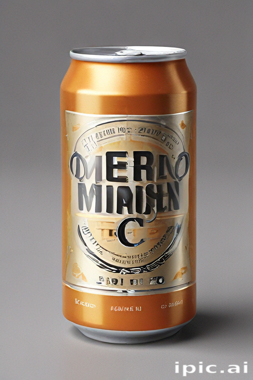 Refreshing Golden Beverage Can with Unique Design and Brand Identity
