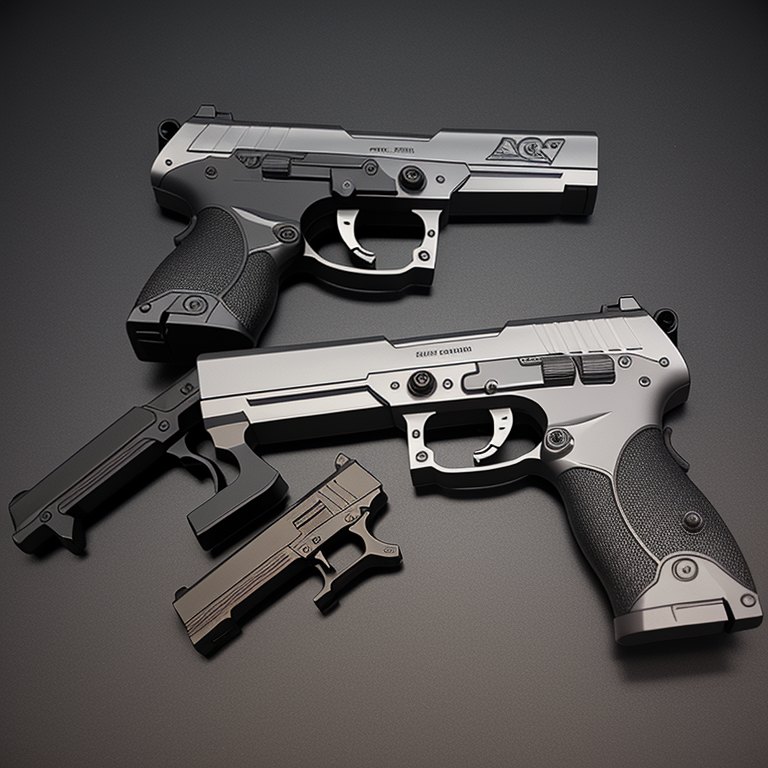 A Display of Three Distinct Handguns Showcasing Different Designs and ...