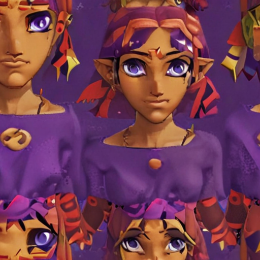 Legend of Zelda: a gerudo with purple eyes, lightly tanned skin, and ...