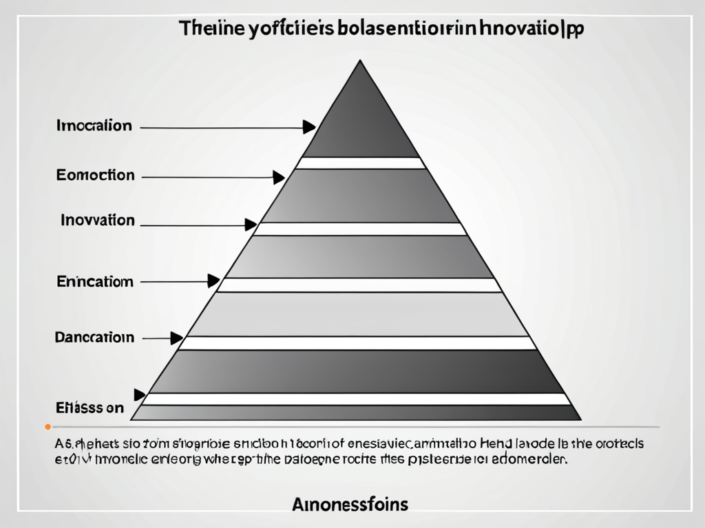 diagram of a pyramid with innovation on the bottom, strategy in the ...