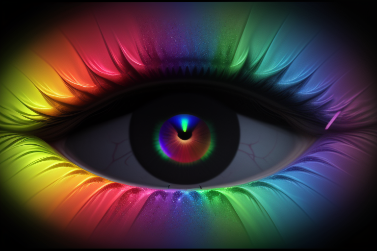 Vibrant Rainbow Colors Surrounding an Intriguing Eye Captivating the Viewer
