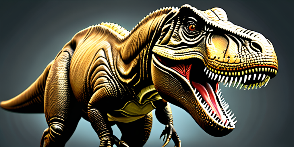 T-rex photorealistic with speech bubble